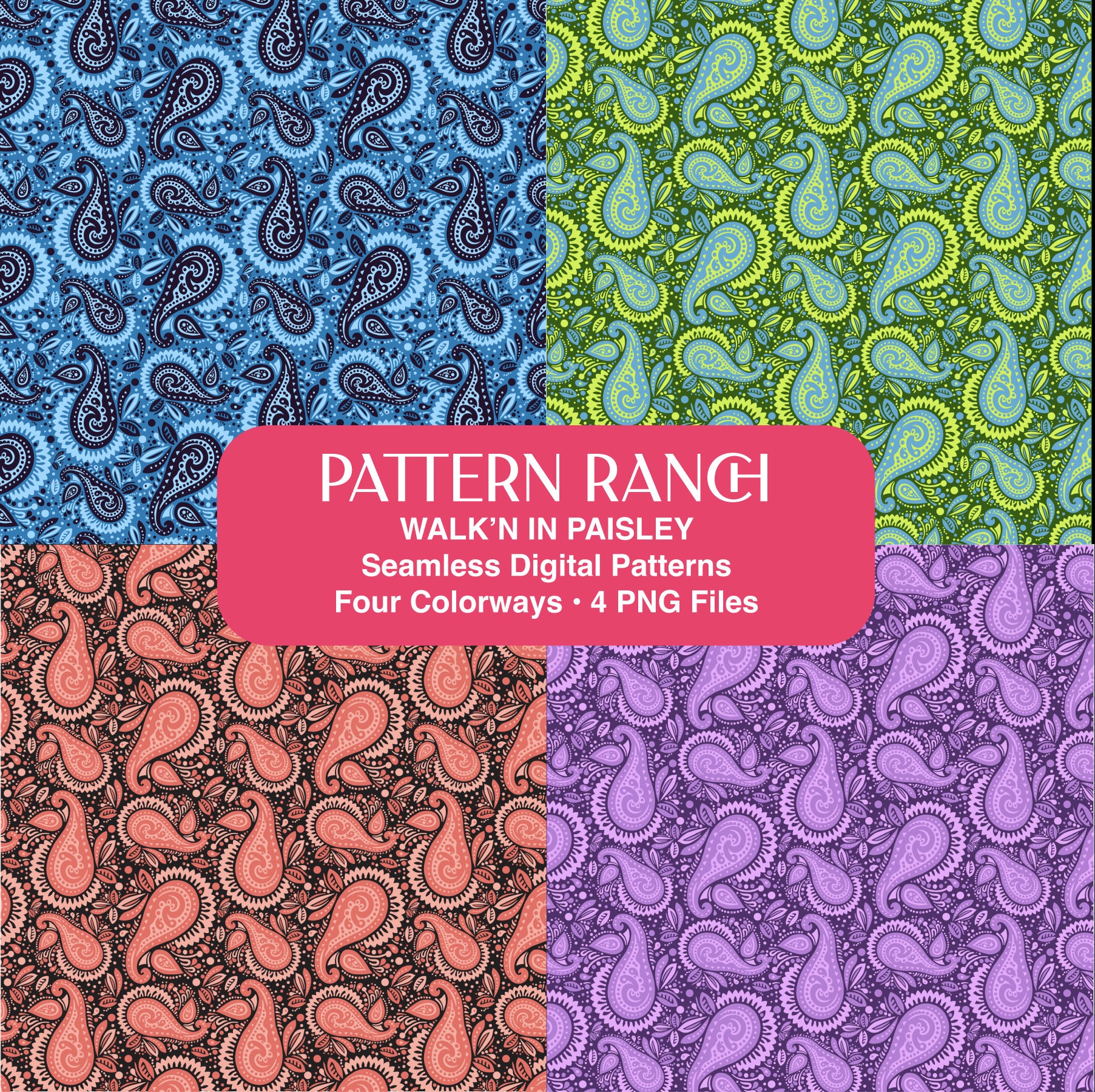 Digital Download, Seamless Pattern, Textile Pattern, POD Pattern Ranch ...