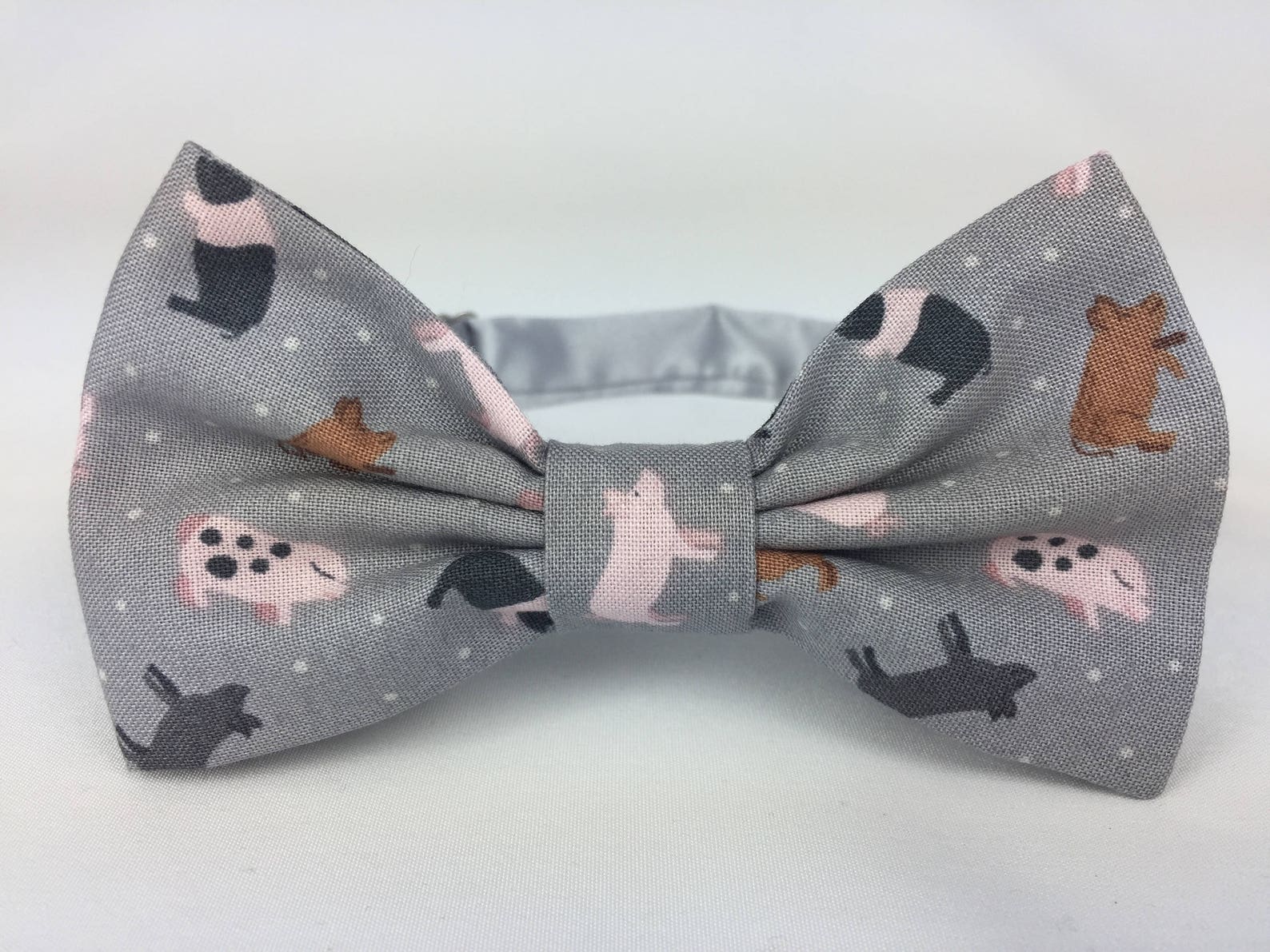 Piggy Bowtie, Pig Bowtie, Grey Bowtie, Farm Print Bowtie, Funky Bowtie ...