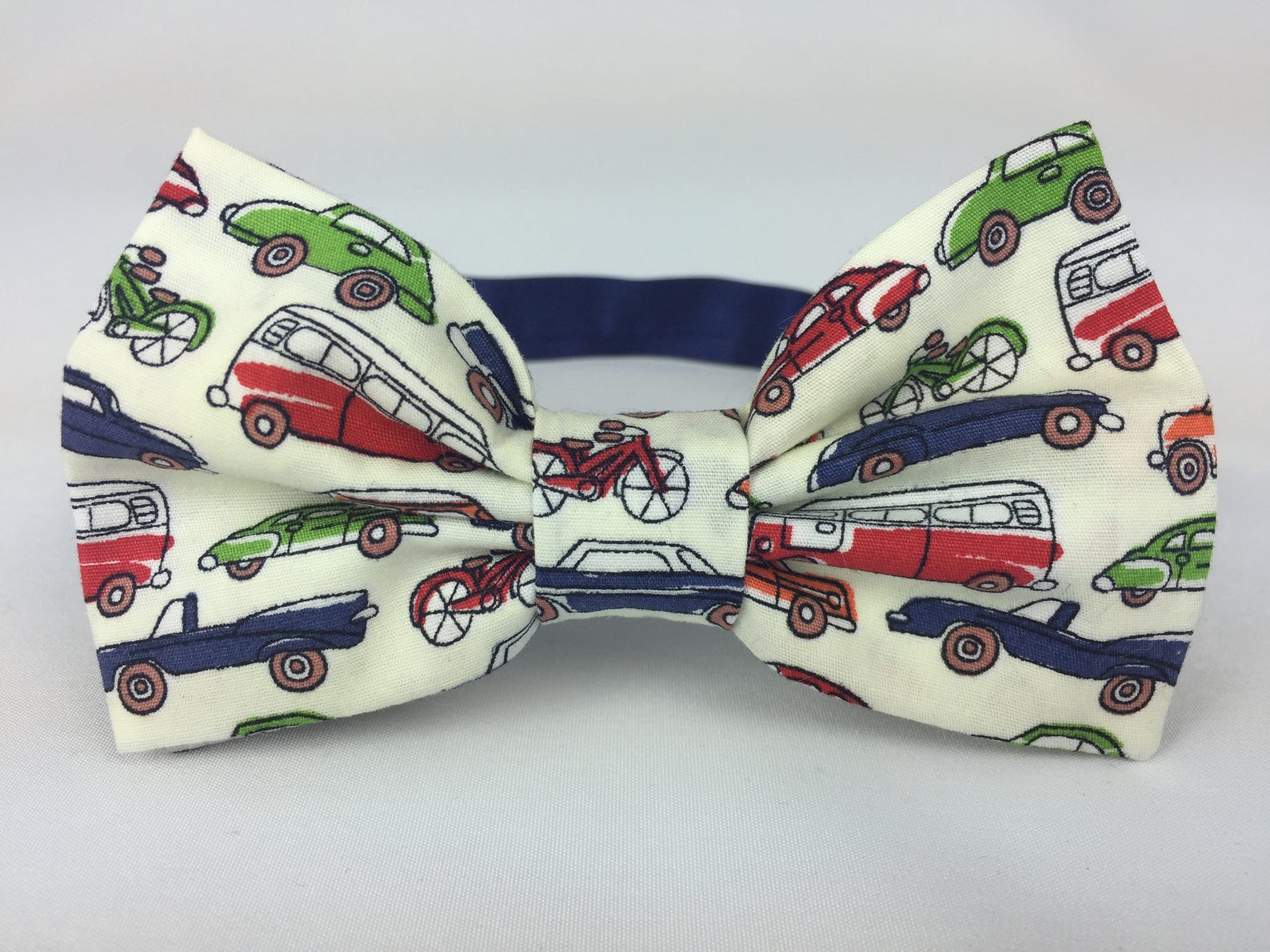 Automobile Print Bowtie, Colorful Car Bow Tie, Pre-tied, Vehicle Themed ...