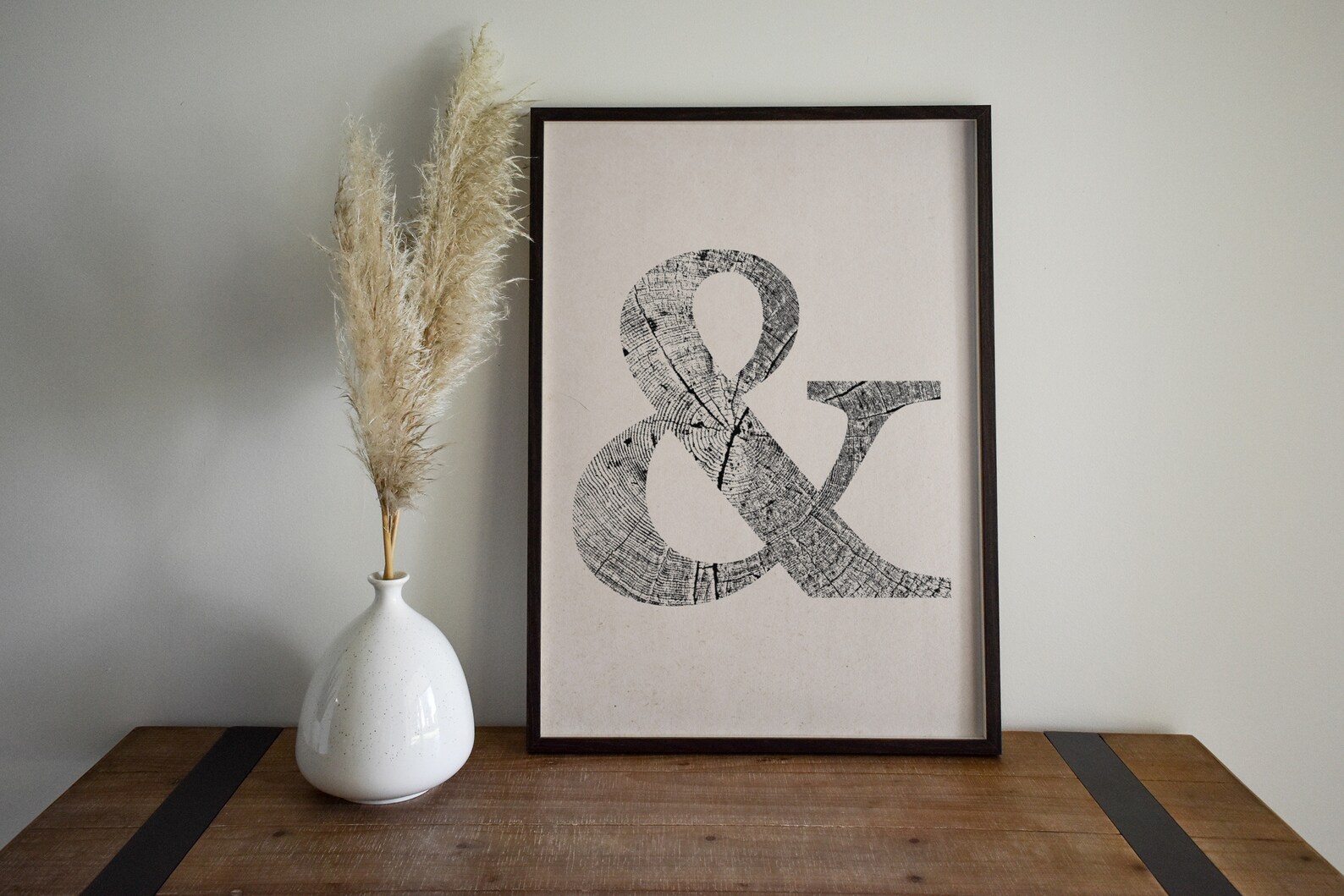 Ampersand Tree Rings Woodblock Nature Typography Poster Print - Etsy