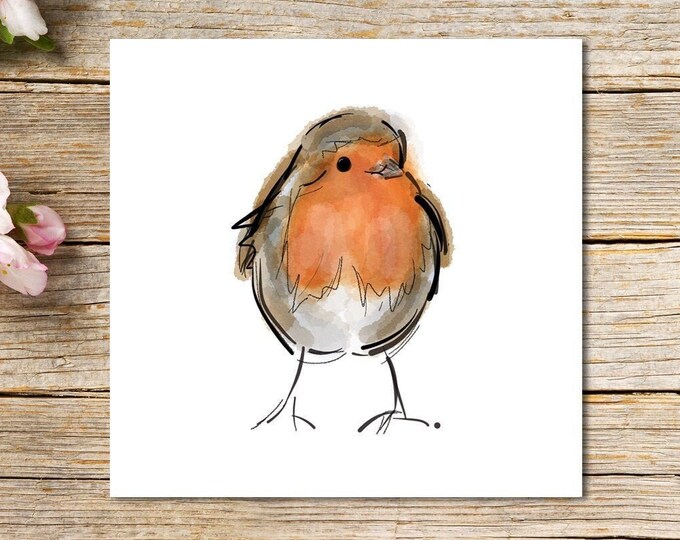 Unique Handmade Robin Card - Etsy UK