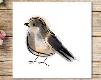 Sparrow Card - Etsy