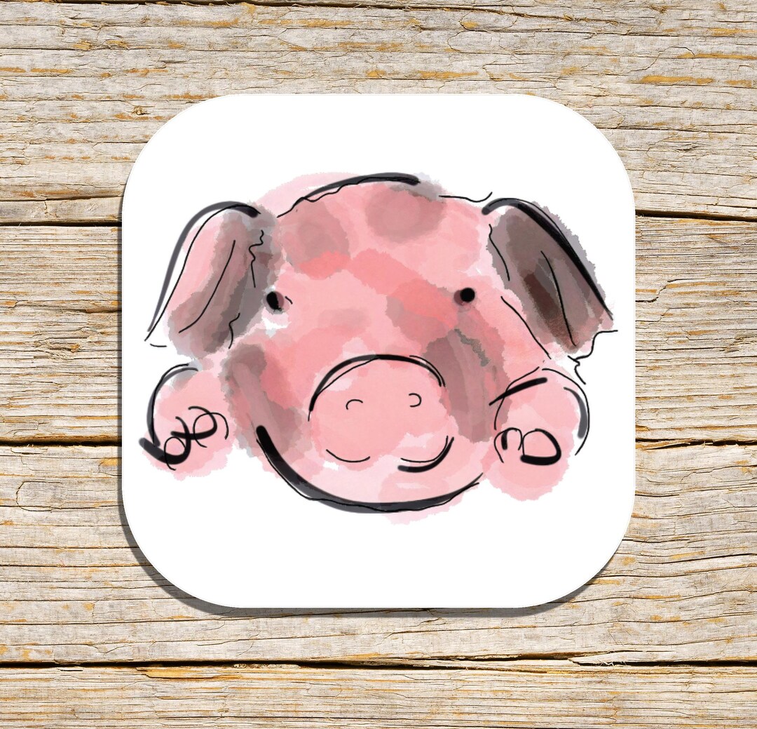 Pig Coaster, Piggy Coaster, Pigs, Piglet, Gloucester Old Spot, Farmyard ...