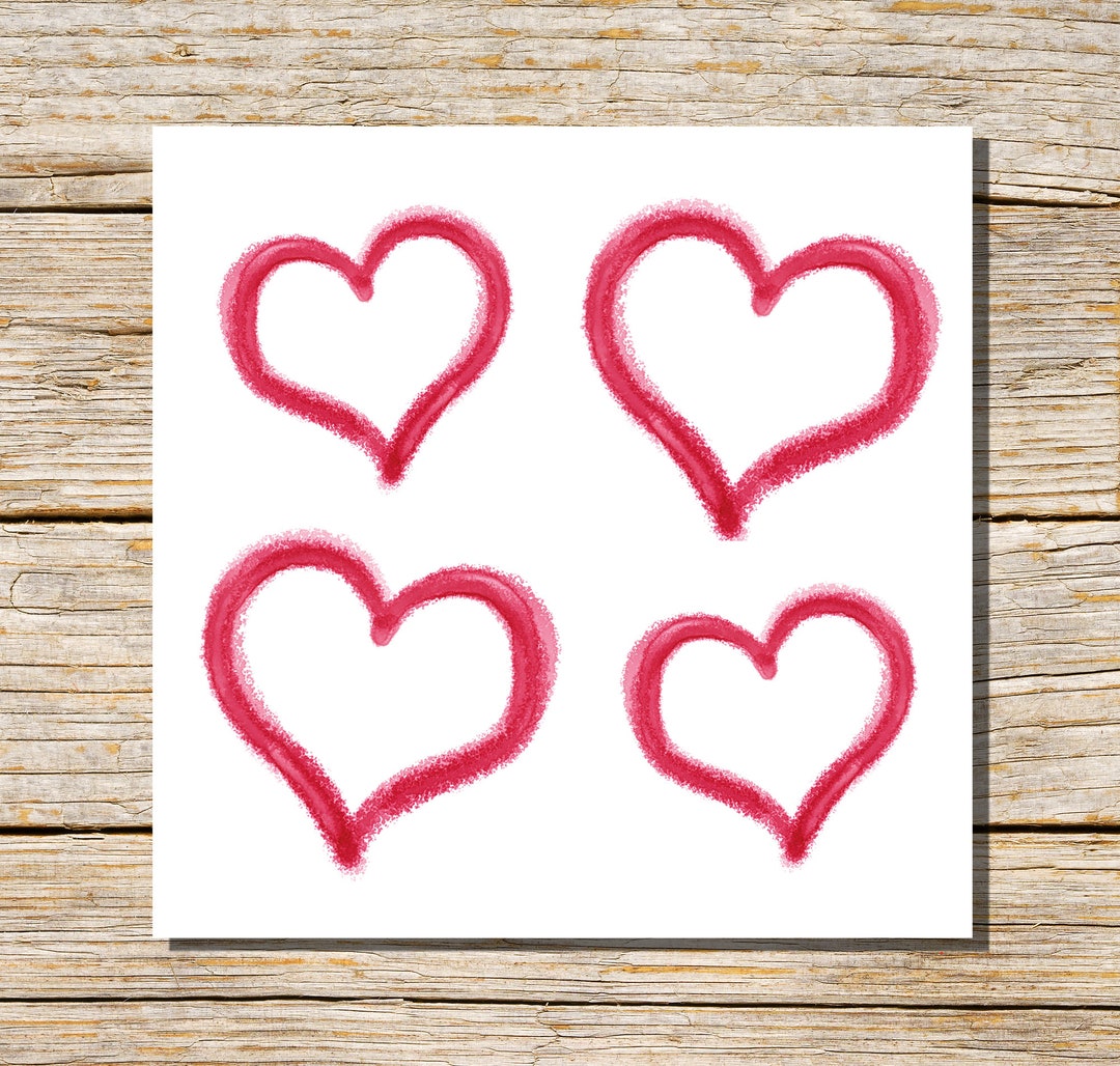 Hearts Card, Pink Heart, Greeting Card, Greetings Card, Blank Inside ...