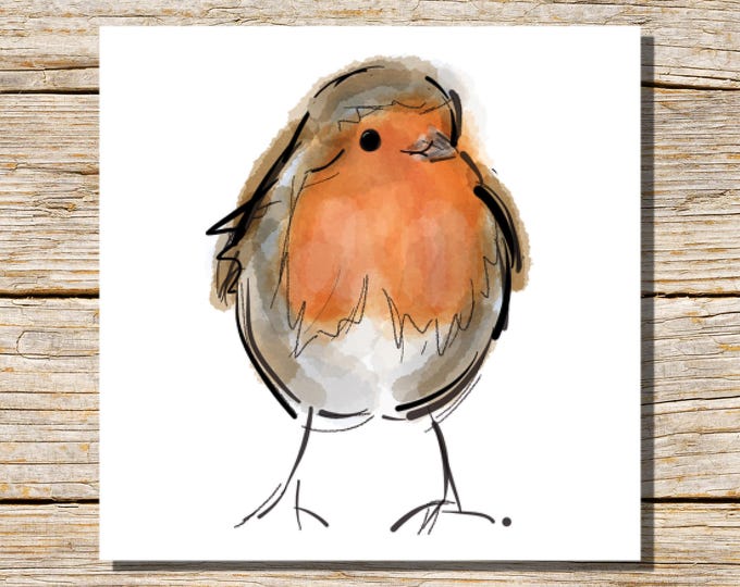 Unique Handmade Robin Card - Etsy UK