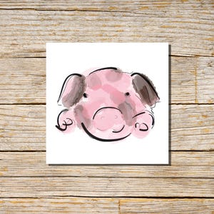 Pig Card, Piglet Card, Greetings Card, Blank Inside, Baby Pig Card ...