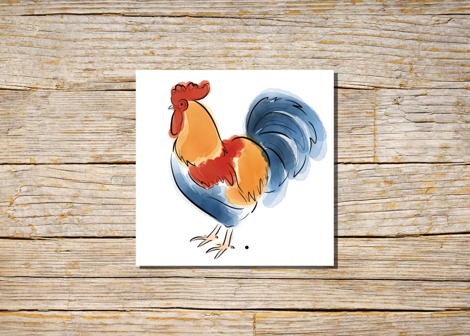 Rooster Greeting Card, Cockerel Card - Etsy