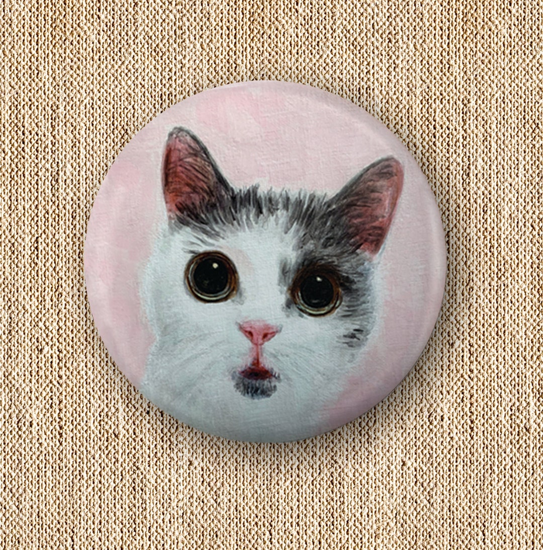 Kitten Pin, Button Badge 25mm, Animal Button Badge, Cat Pinback, Cats ...