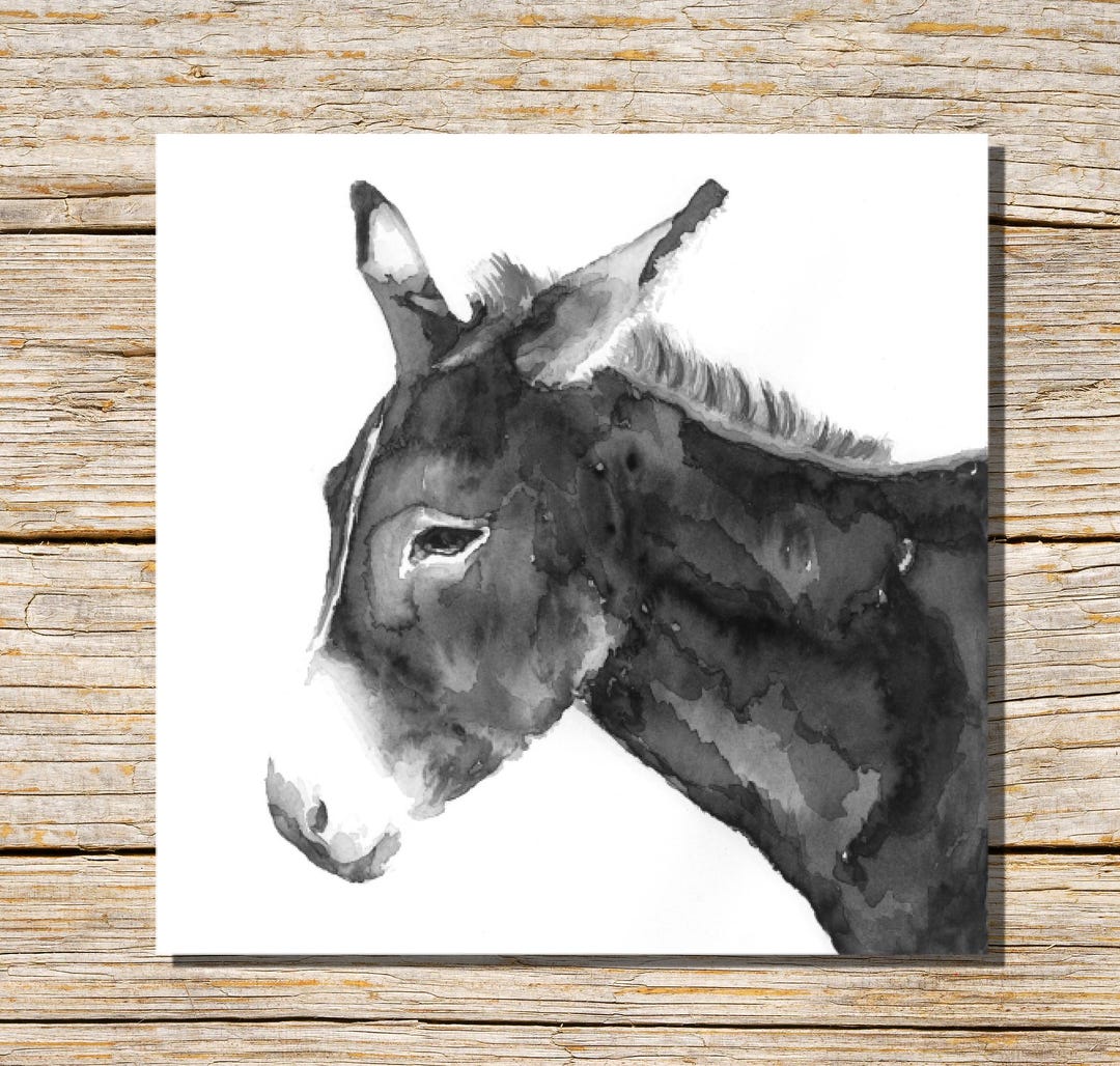 Donkey Greeting Card - Etsy