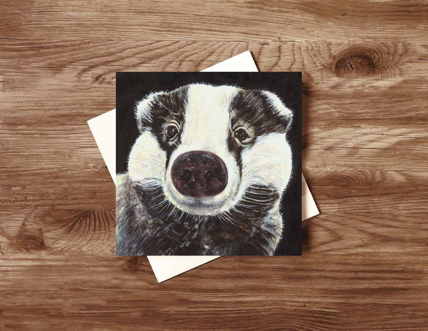 Tarjeta de felicitación de tejón bebé tejón tarjeta de - Etsy España