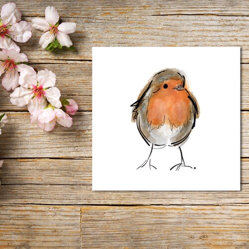 Bird Greeting Card Robin Card Greetings Card Blank Inside - Etsy