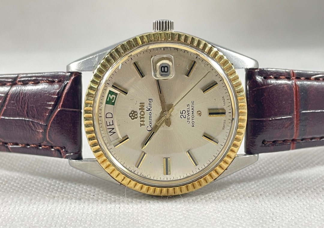 TITONI COSMO KING 25 Jewels Day Date Automatic Gent's 14K - Etsy