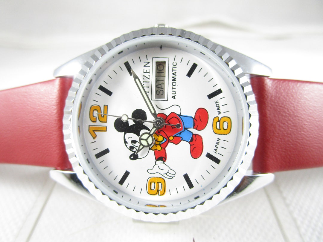 Vintage CITIZEN MICKEY MOUSE Automatic Day Date Pre-owned Japan Men's ...