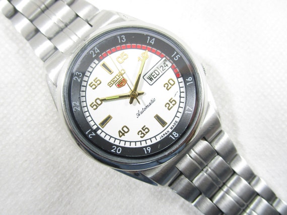Vintage SEIKO 5 transparent back side Automatic Day D… - Gem