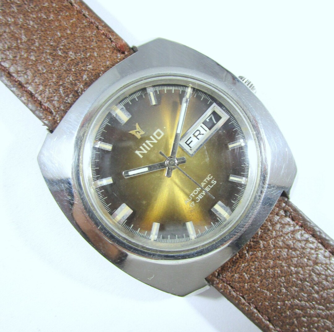 RARE Vintage NINO Automatic 17 Jewels Day-date Pre-owned Swiss Men's ...