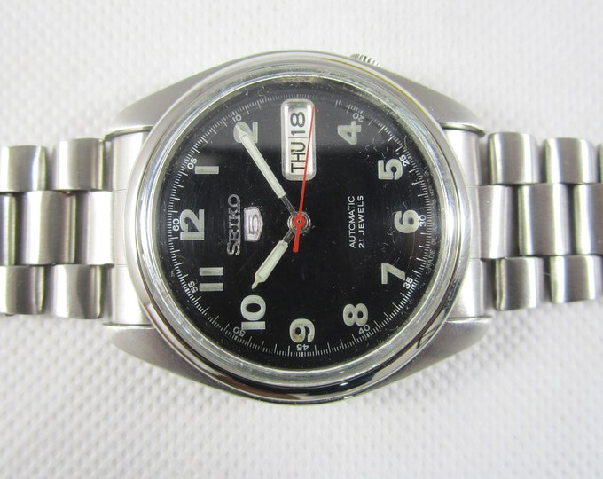 Vintage SEIKO 5 21 Jewels Automatic Day Date Japan Made Men's Wrist ...