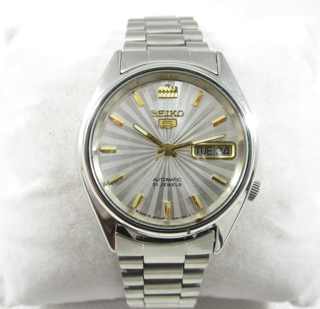 Vintage SEIKO 5 21 Jewels Automatic Day Date Japan Made Men's Wrist ...