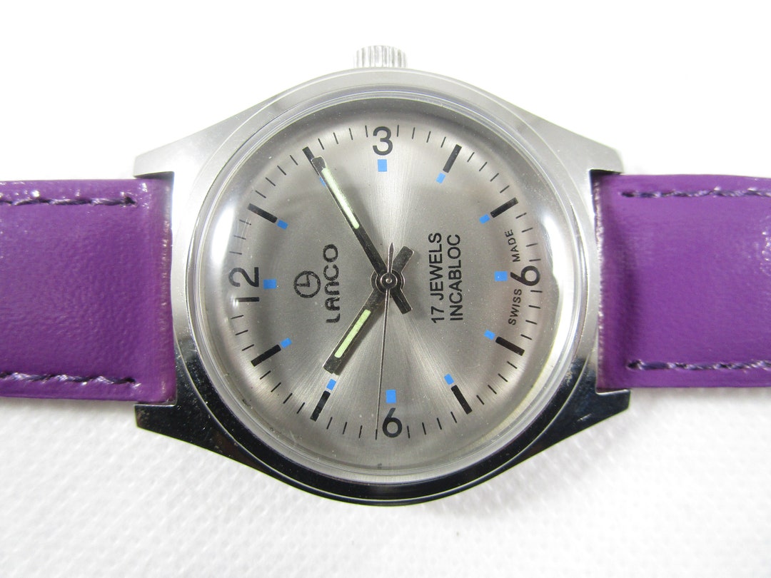 VINTAGE LANCO 17 JEWELS Hand Winding Gent's Pre-owned Swiss Made Wrist ...