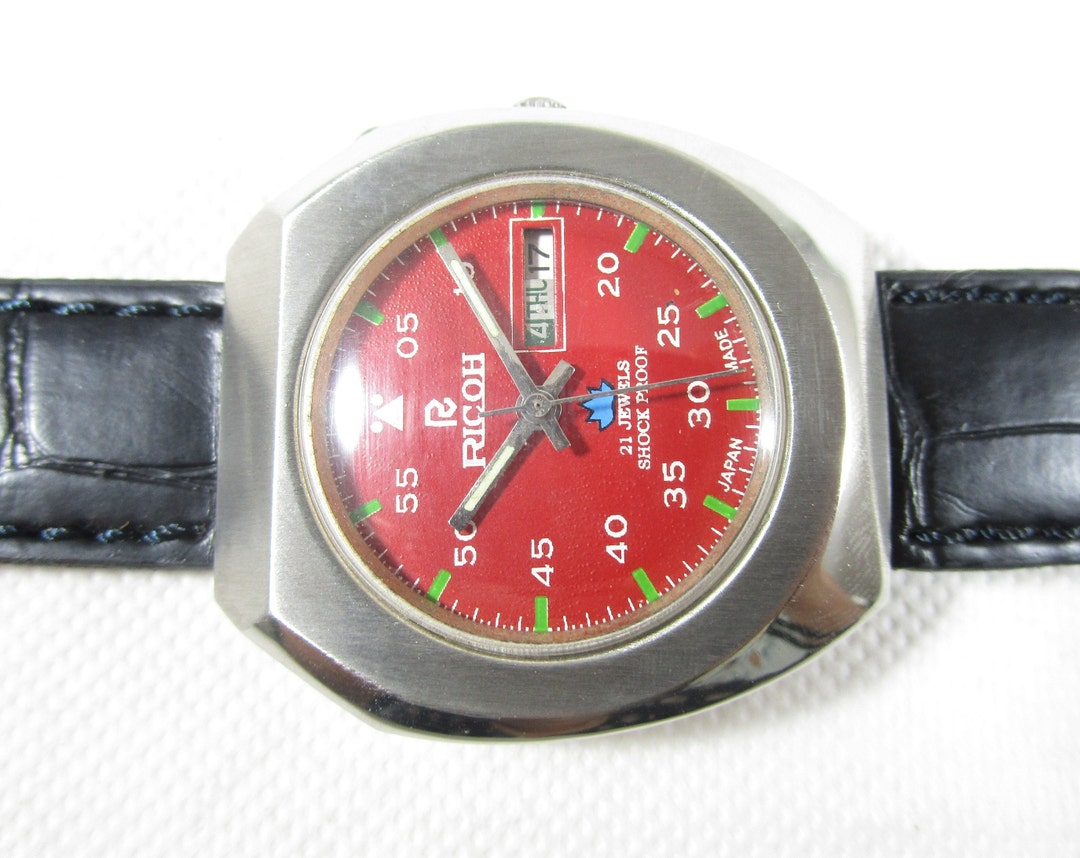 Stock Clearance RICOH 21 Jewels Shock Proof SS Case Automatic Day Date ...