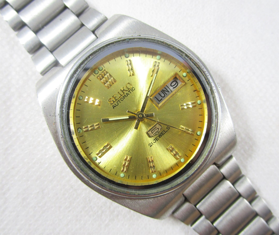 Vintage SEIKO 5 Automatic 21jewels Day-date Japan Wrist Watch D182 - Etsy