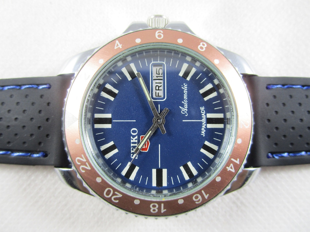Vintage Seiko 5 Rotating Bezel SS Case Day Date Automatic Gent's Pre ...