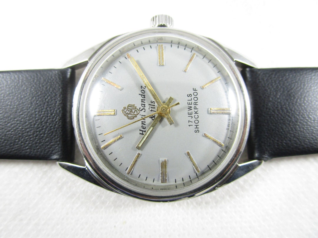 Vintage Henri Sandoz & Fils 17 Jewels Hand-winding Pre-owned Swiss Made ...