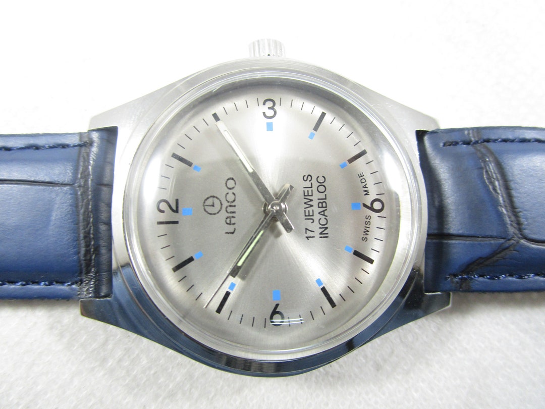 VINTAGE LANCO 17 JEWELS Hand Winding Gent's Pre-owned Swiss Made Wrist ...