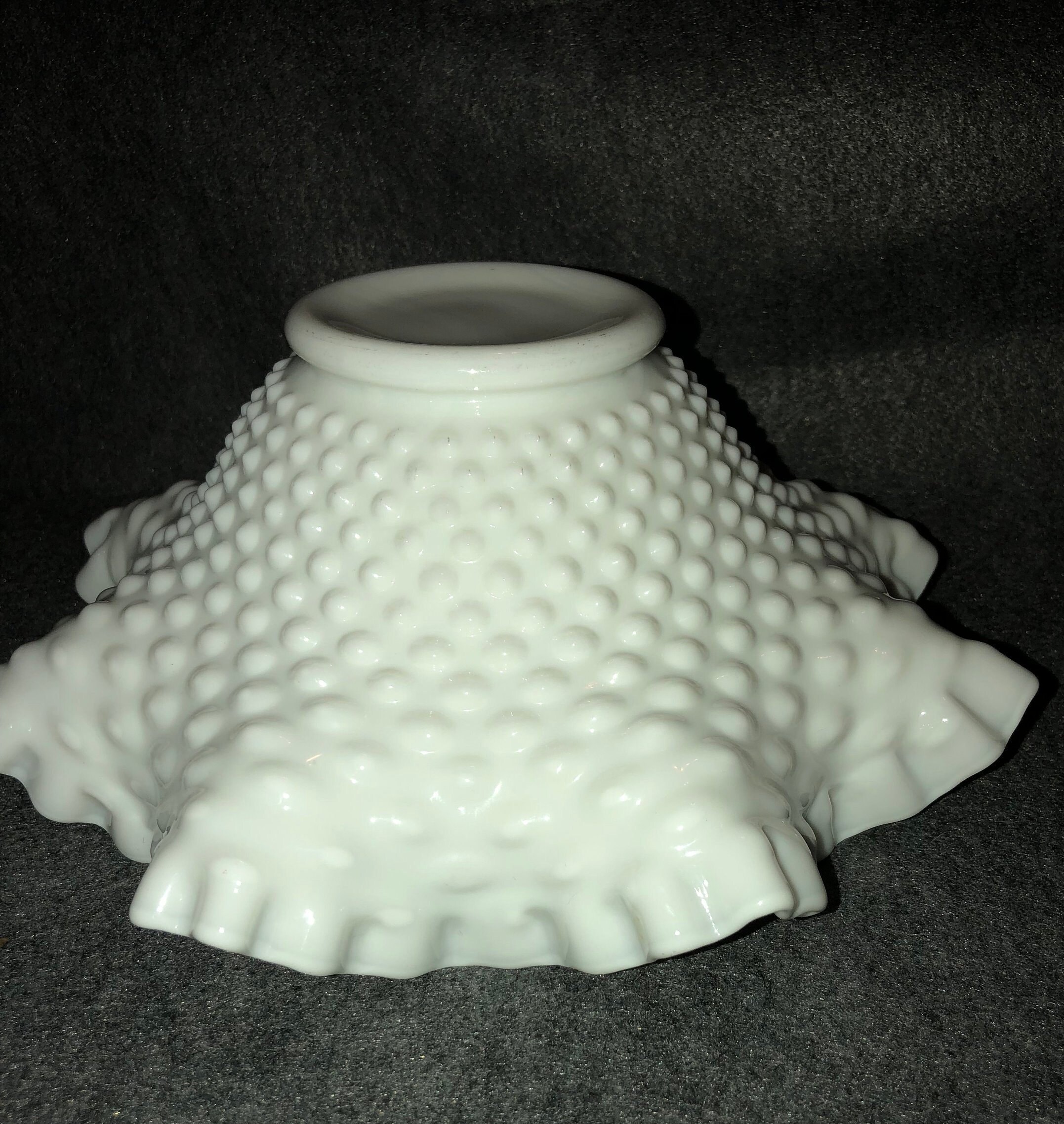 Vintage Fenton White Milk Glass 10 Inch Ruffled Edge Fruit Bowl - Etsy