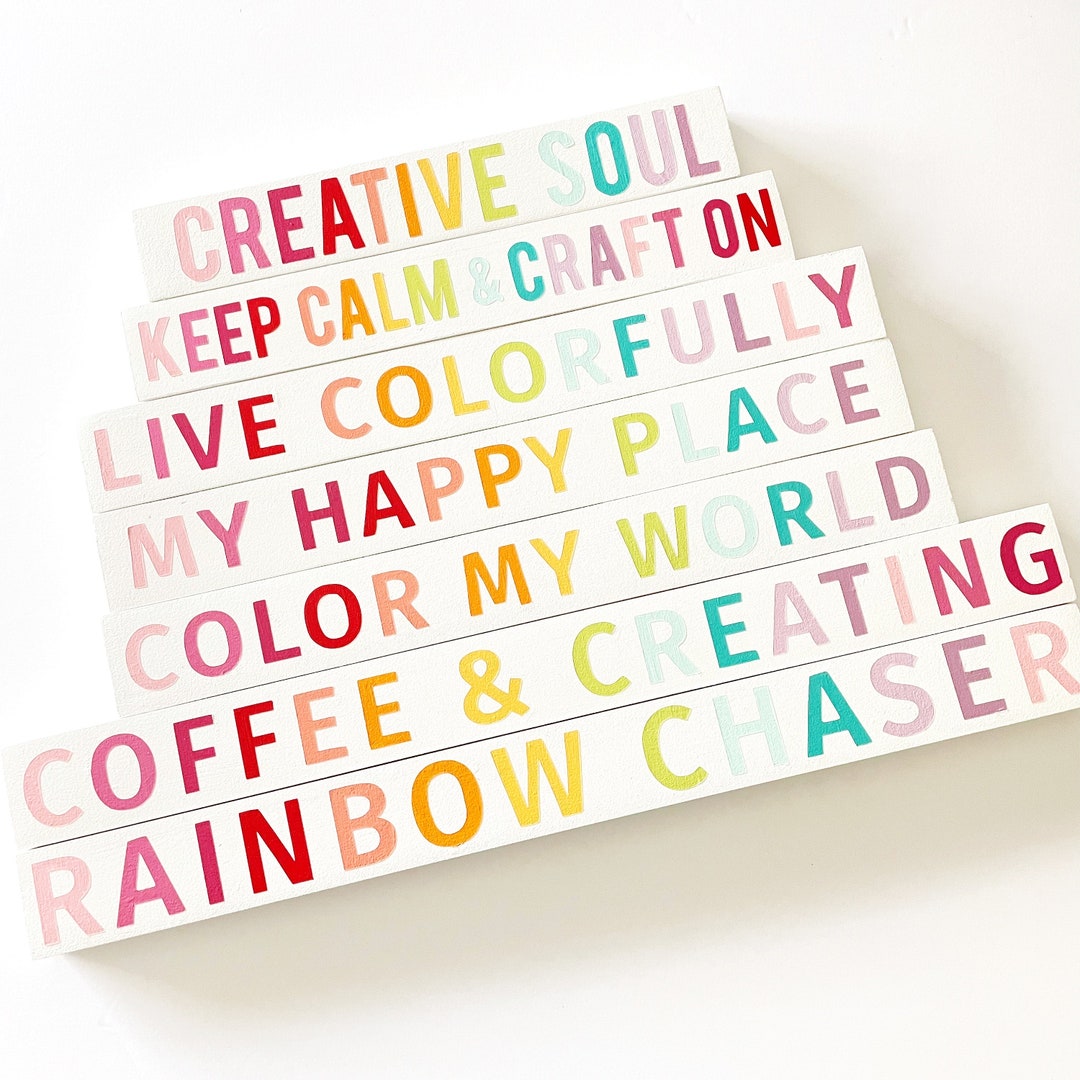 Rainbow Wood Sign Rainbow Sayings Colorful Word Sign - Etsy