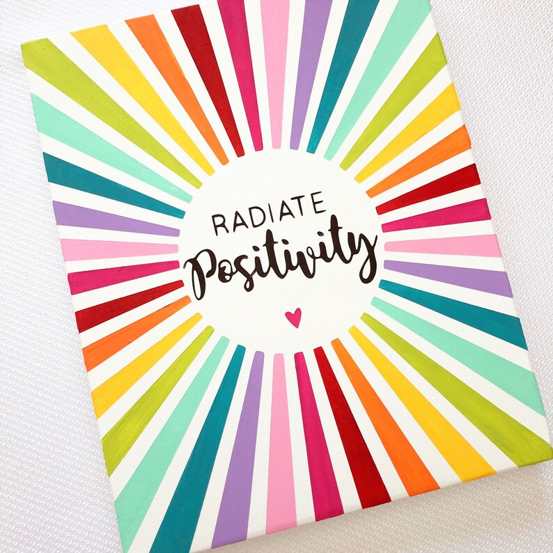 Radiate Positivity Rainbow Sign Rainbow Wood Sign Positive | Etsy