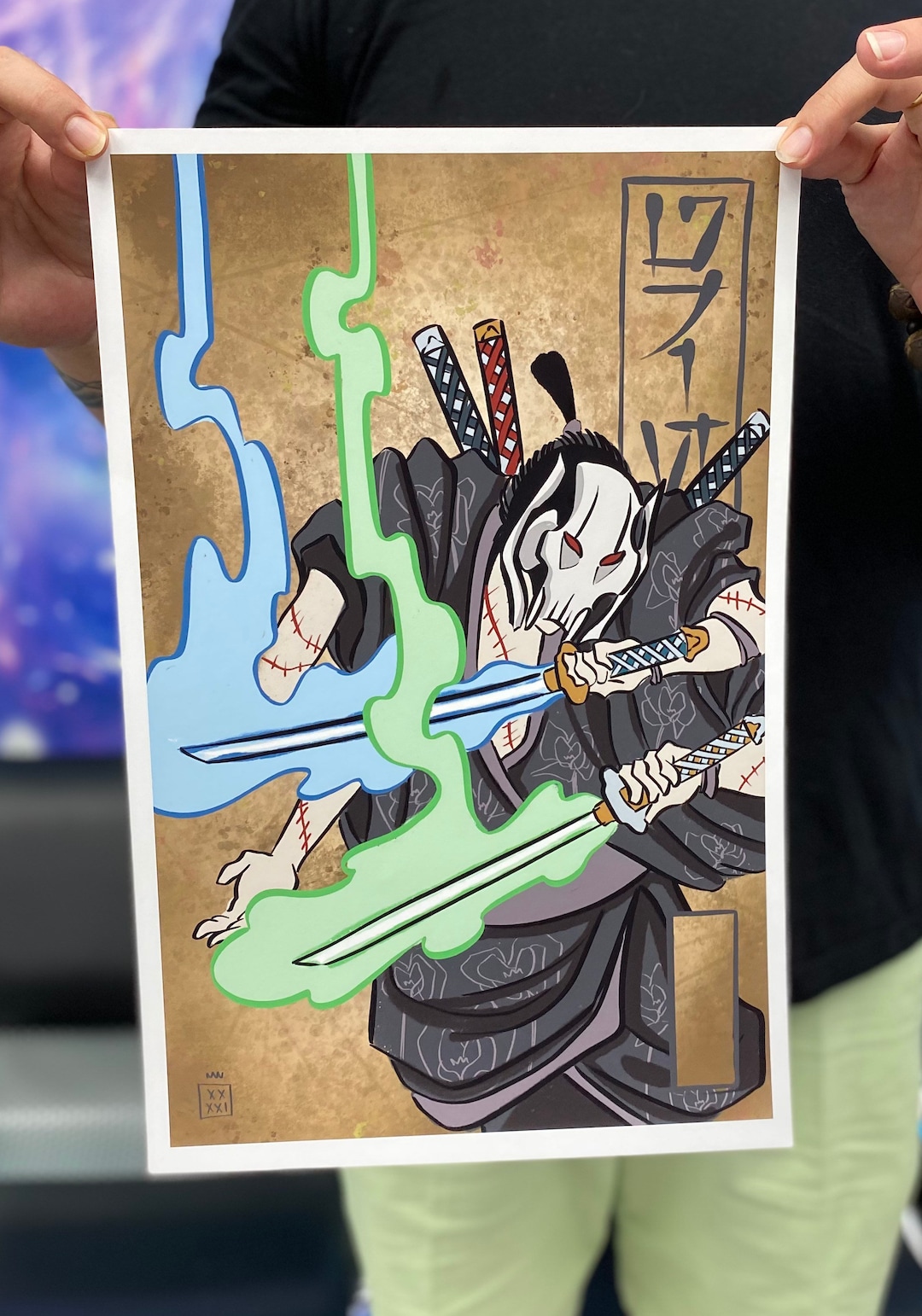 Star Wars Darth Grievous Art Print, Japanese Samurai Style Poster ...