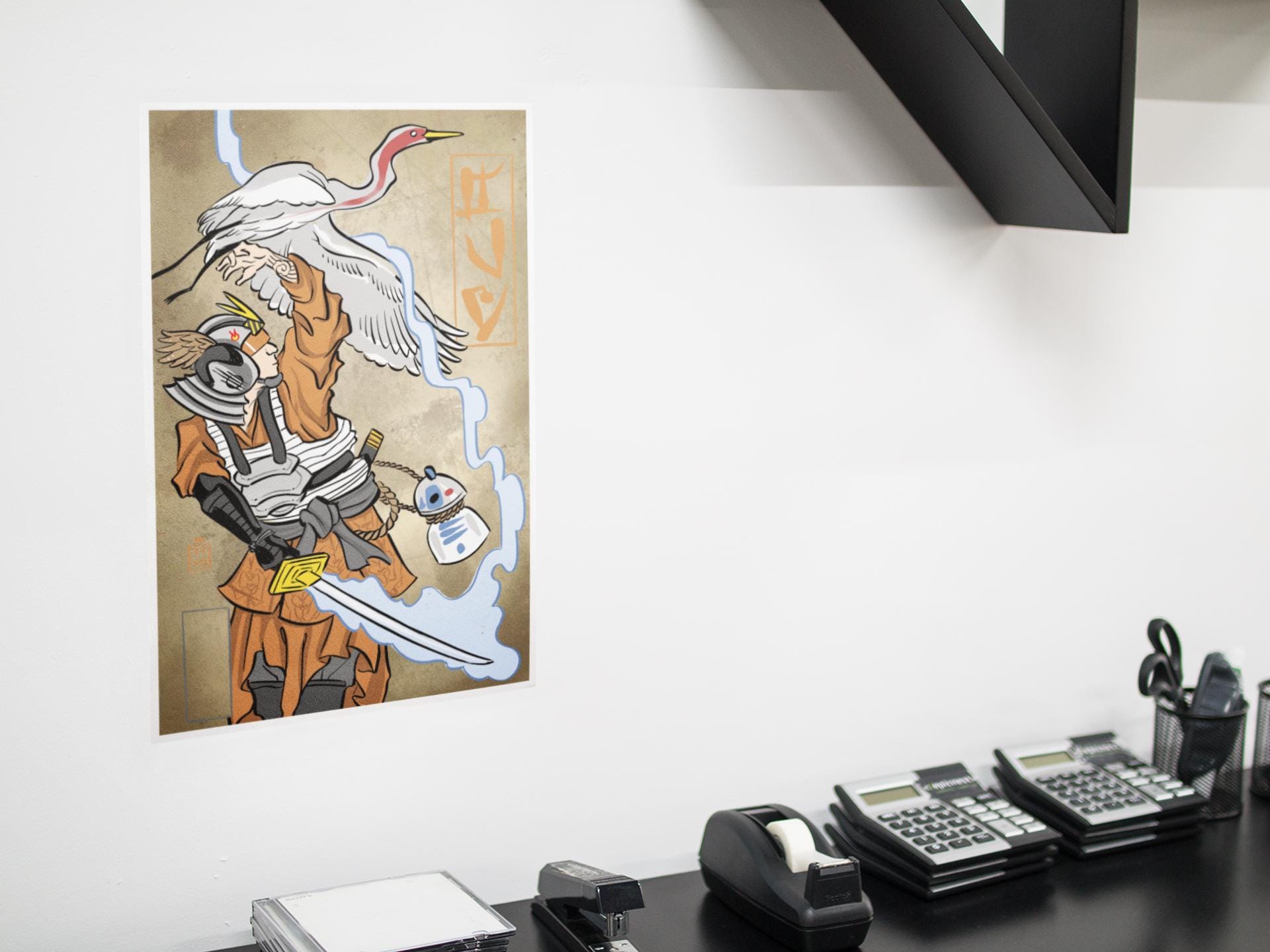 Star Wars Luke Skywalker Art Print, Japanese Samurai Poster, Jedi ...