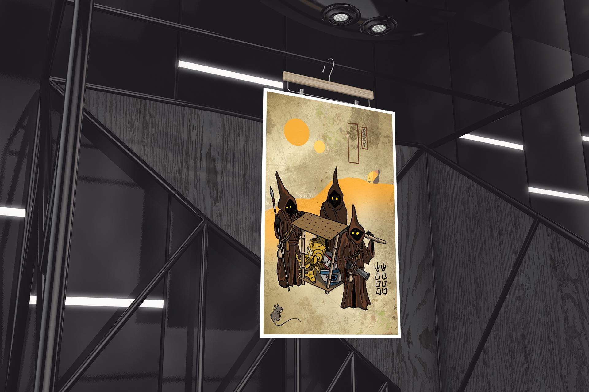 Star Wars Jawa Art Print, Japanese Samurai Style Poster, Episode IV ...