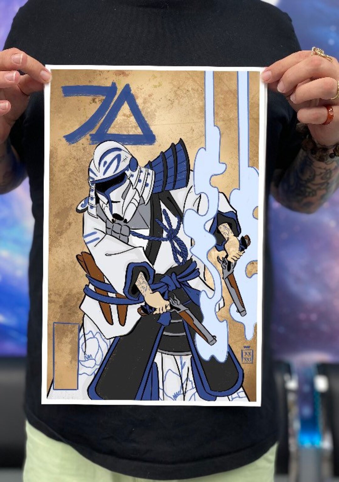 Star Wars Darth Captain Rex Art Print, Japanese Samurai Poster, Clone ...