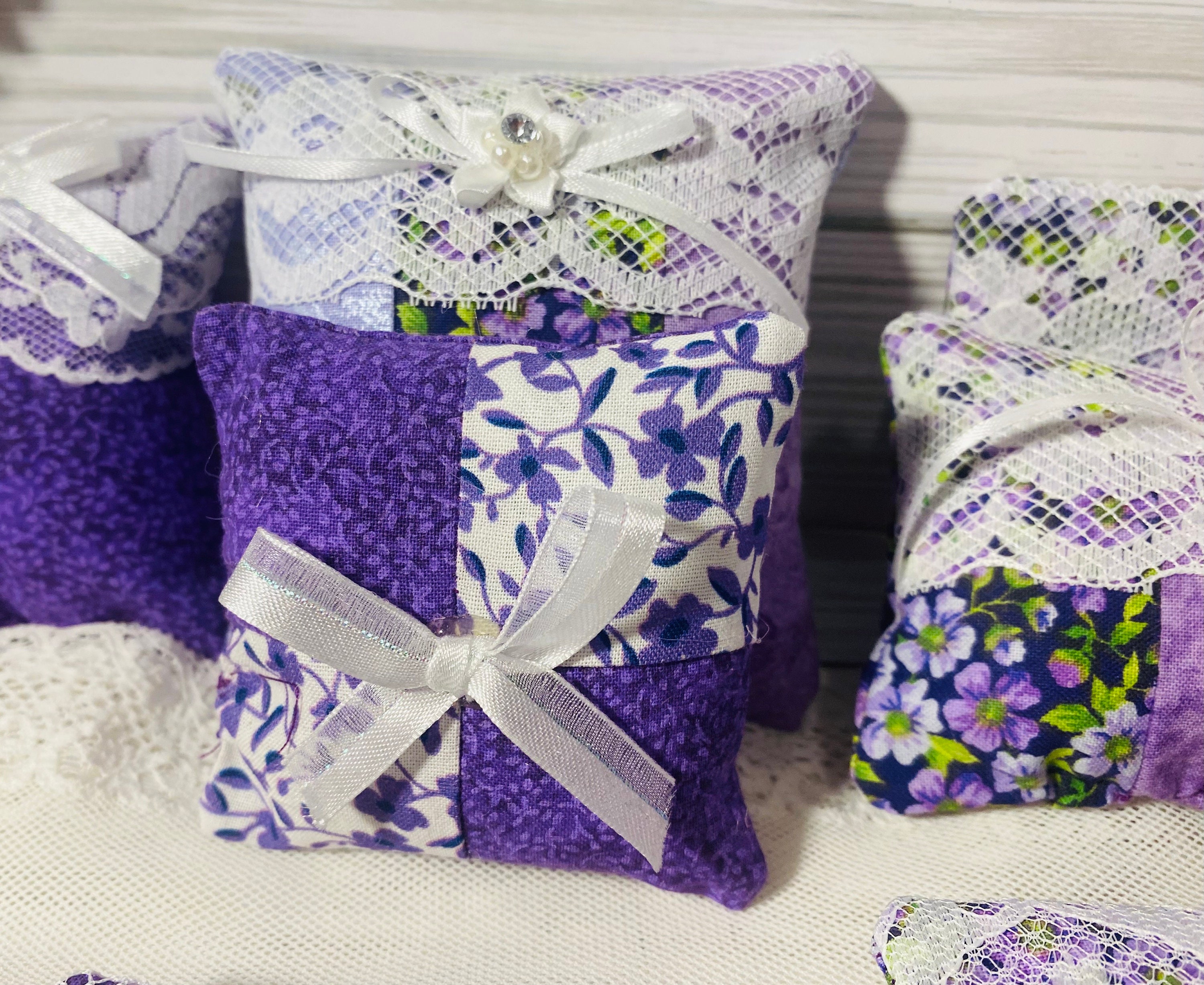 Hand Sewn Quilted Lavender Sachets Set of 3 - Etsy