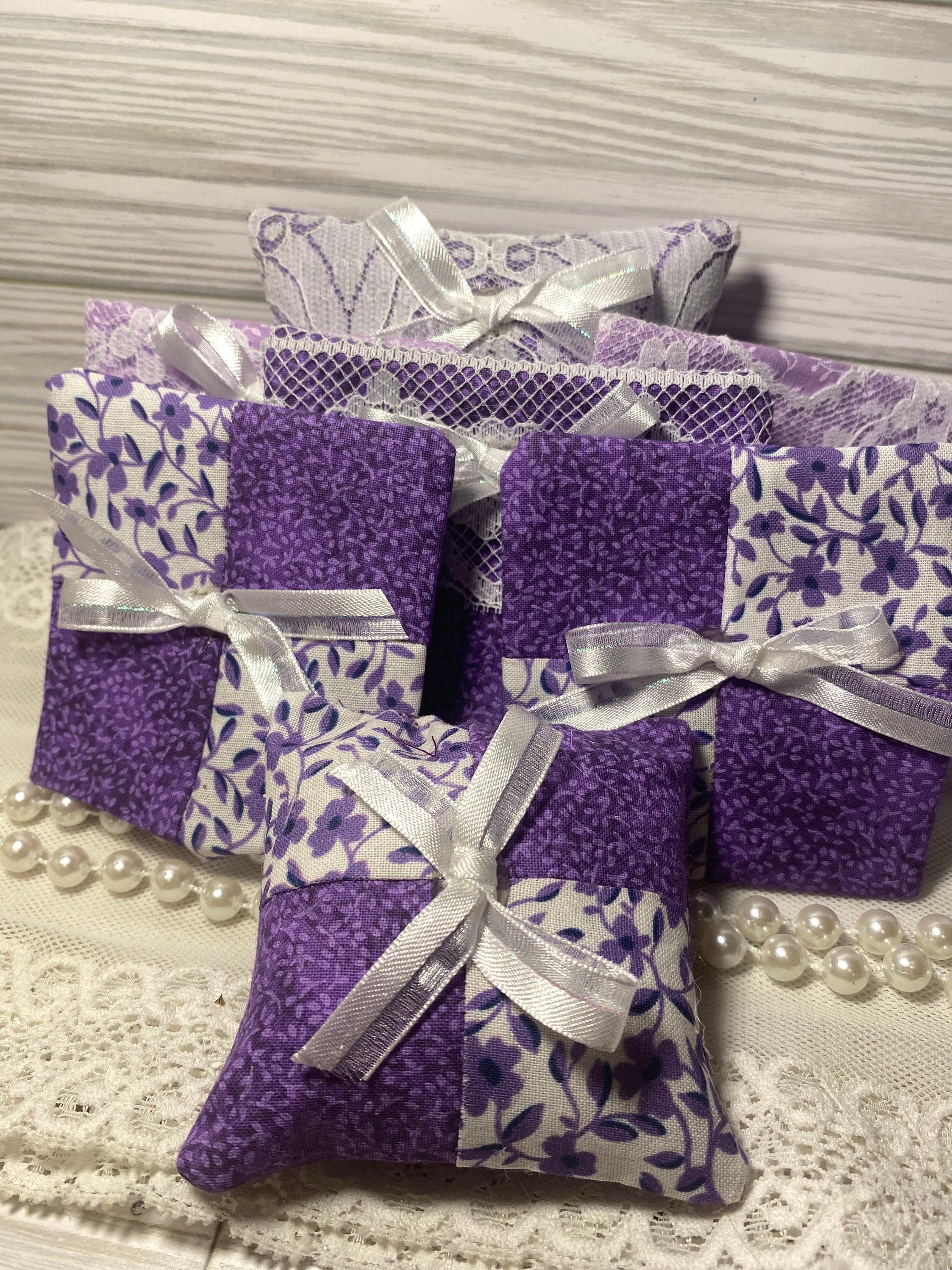 Hand Sewn Quilted Lavender Sachets Set of 3 - Etsy