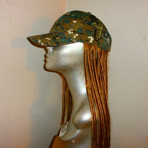 One-piece | Unisex Hat Wig - Army Print Baseball Cap With Long ...