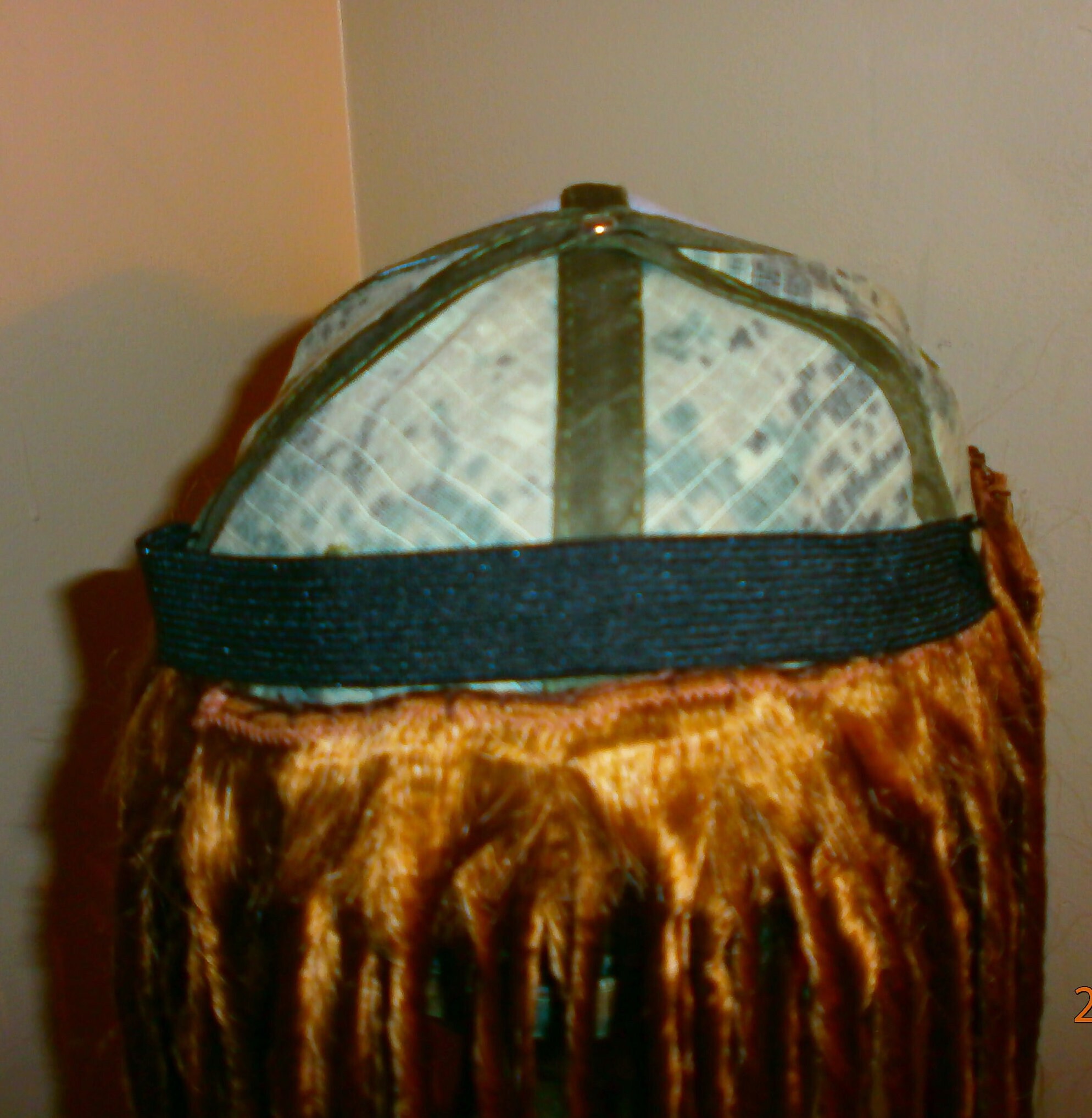 One-piece | Unisex Hat Wig - Army Print Baseball Cap With Long ...