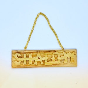 Handmade Olive Wood SHALOM Wall Hanging Plaque - Etsy