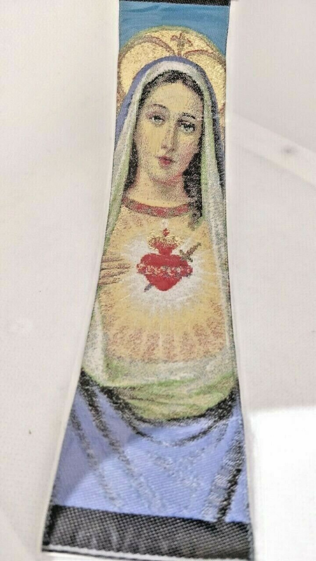 Beautifully Made Immaculate Heart of Mary, Miniature Woven Carpet ...