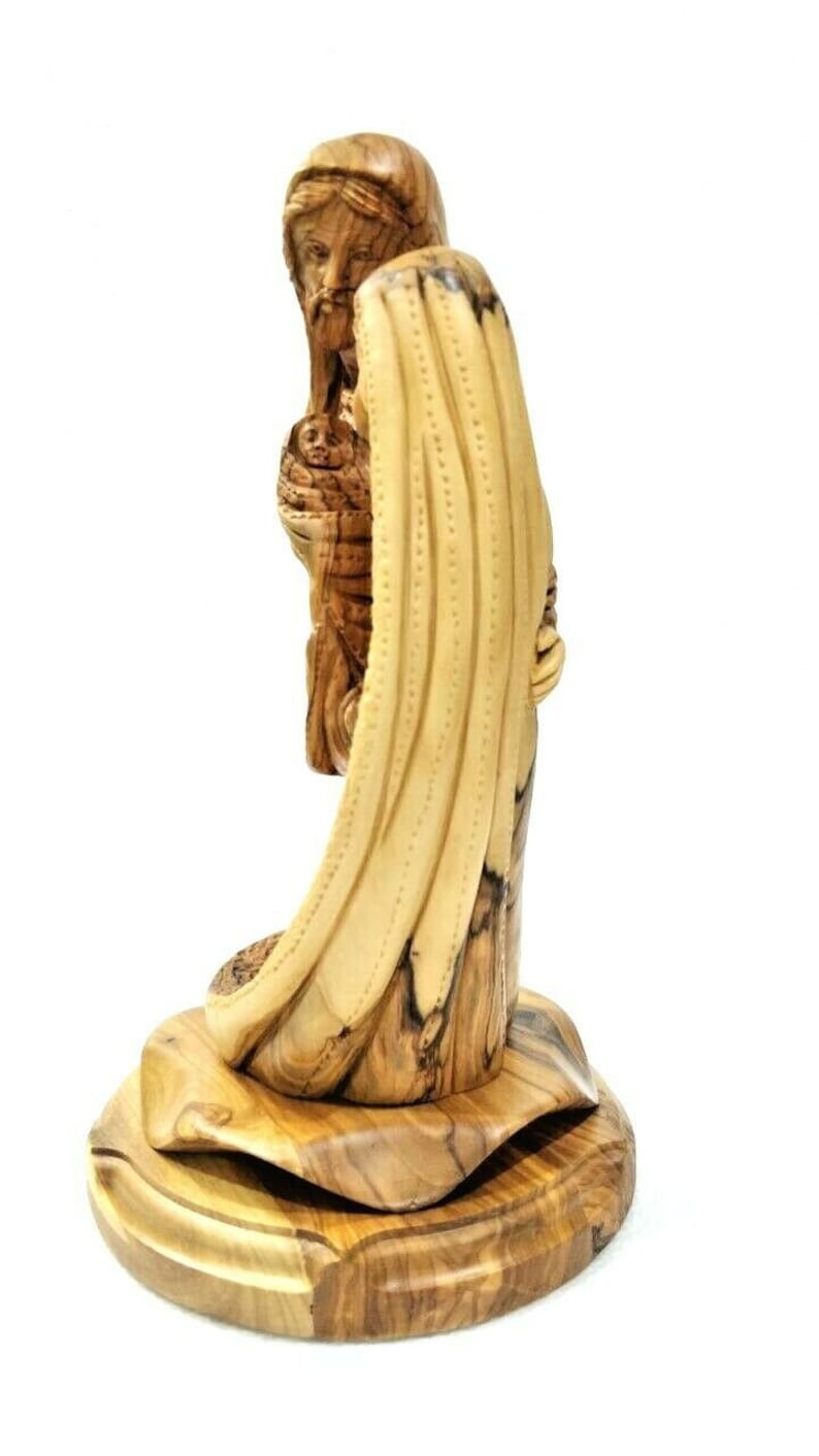 Master Piece Hand Crafted Olive Wood The Holy Family Statue | Etsy