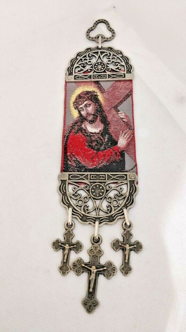 Jesus Carrying the Cross Fabric Cloth Icon Banner Textile Art - Etsy UK