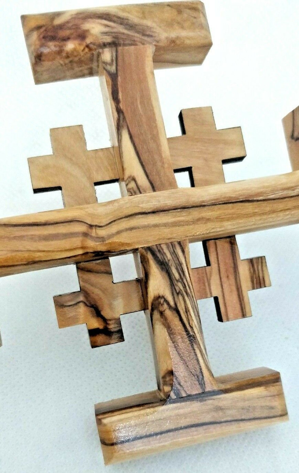 Hand Made Olive Wood Plain Jerusalem Cross Plenty Info in | Etsy