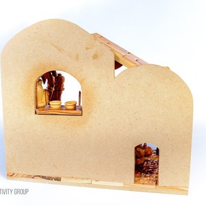 12 Piece Hand Carved Olive Wood Faceless Musical Nativity Set / Free ...