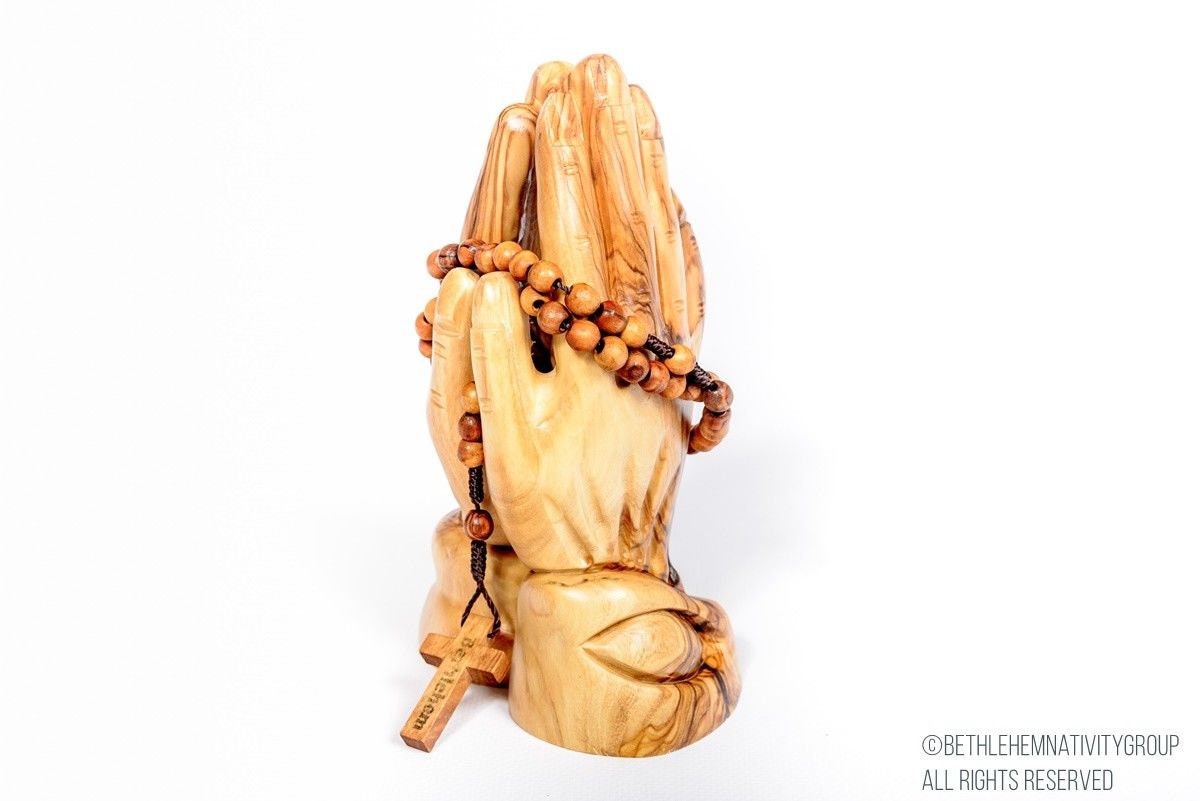 Beautiful Hand Carved Olive Wood Praying Hands With A Free - Etsy