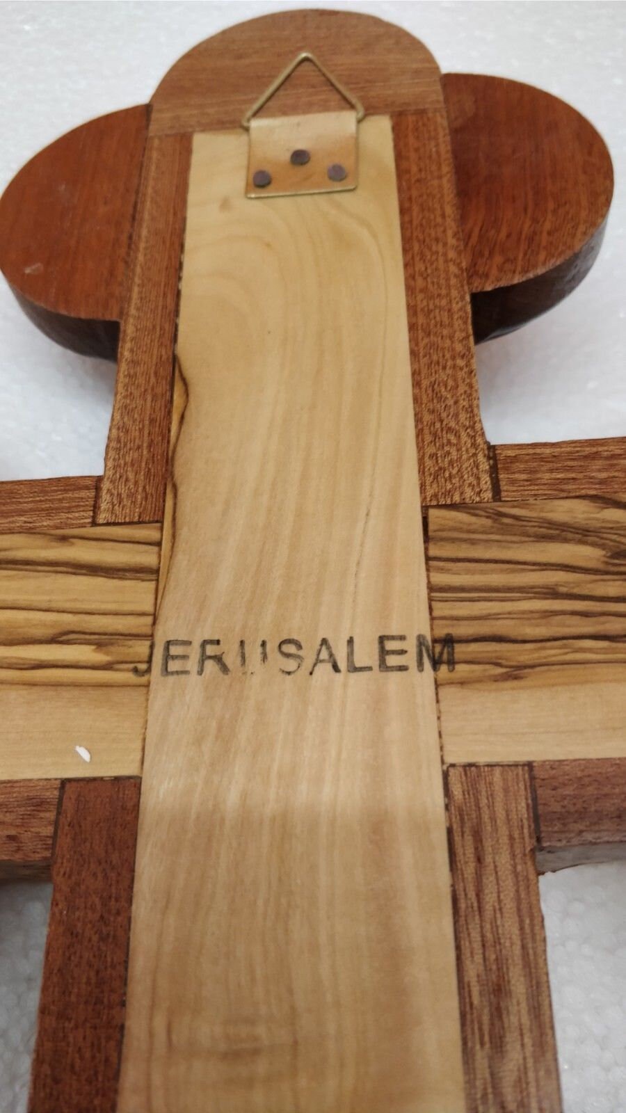 Hand Made Olive Wood Crucifix Embedded With Mahogany Wood From - Etsy UK