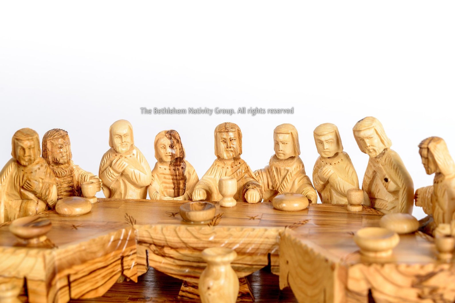 Large Hand Carved Last Supper Olive Wood Table Made in - Etsy
