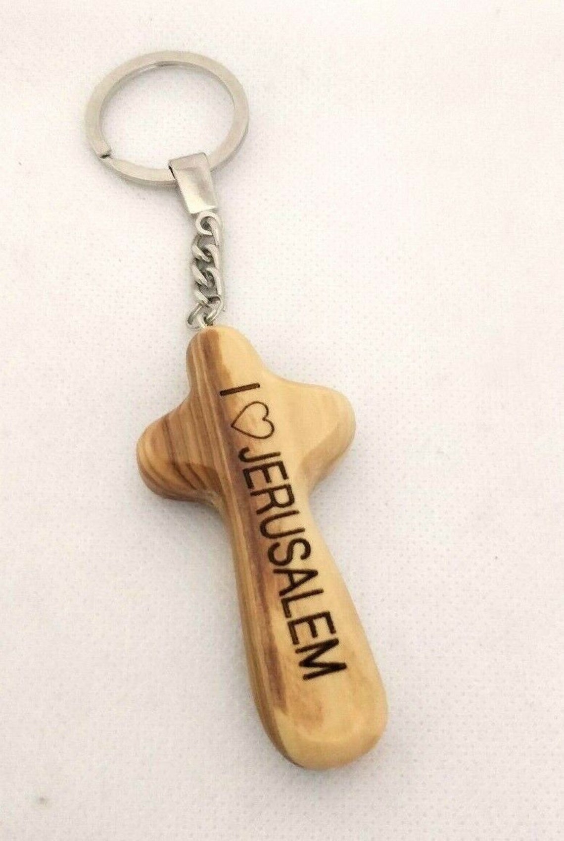 Jesus Name Engraved on Olive Wood Cross Key Chain Blessings - Etsy