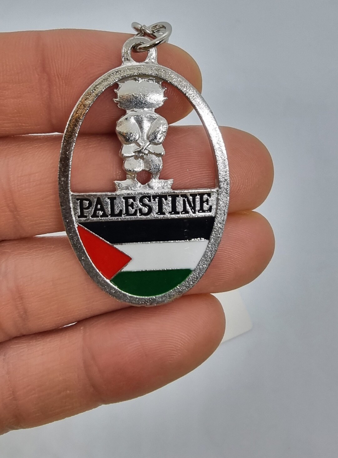 PALESTINE FLAG With Handala and Engraved Palestine Word Key Chain ...