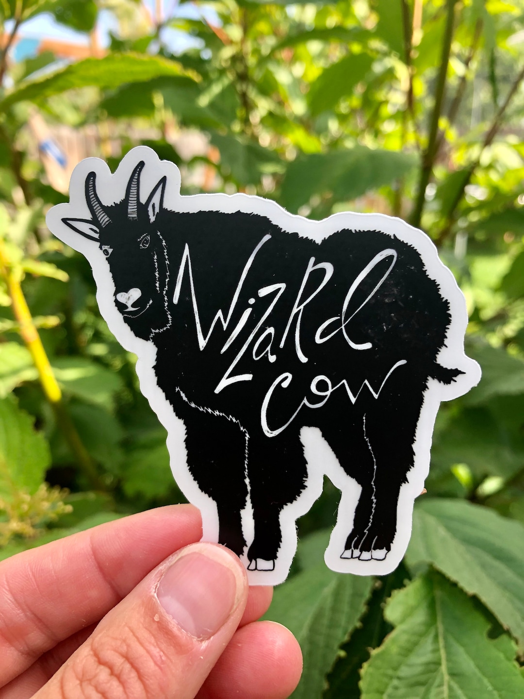 Wizard Cow Mountain Goat Clear 2.87"x3" Die Cut Idaho Idafornian ...